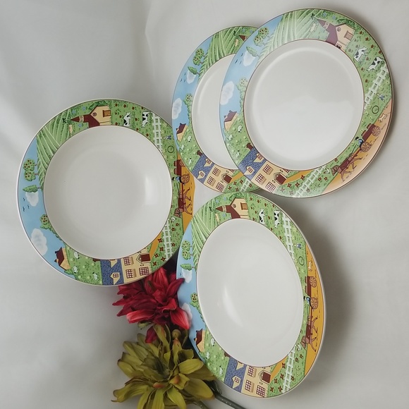 Sango | Dining | Sango China Country Road Soup Bowls And Salad Plates ...